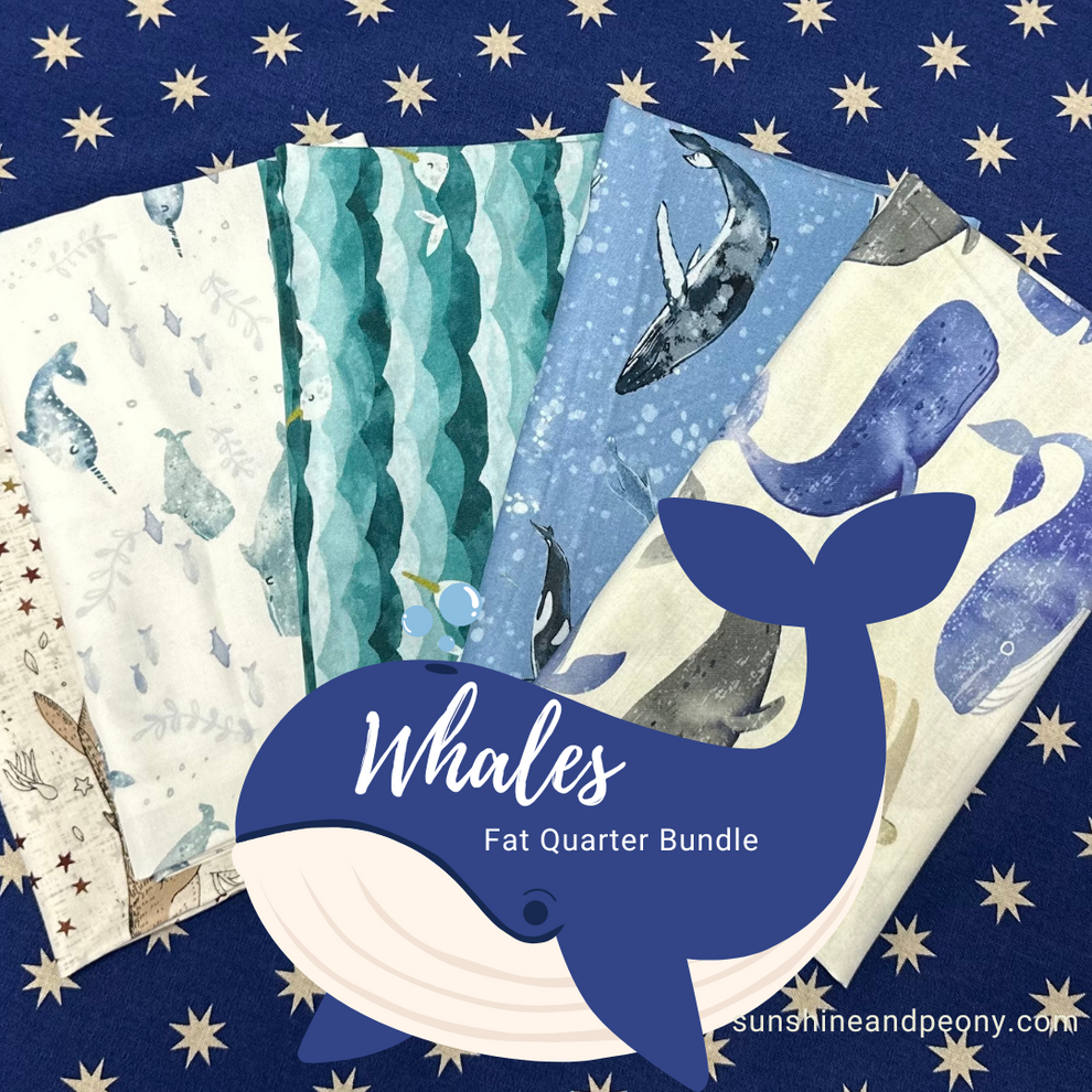 Whales - All the whales - Fat Quarter Bundle – Sunshine and Peony